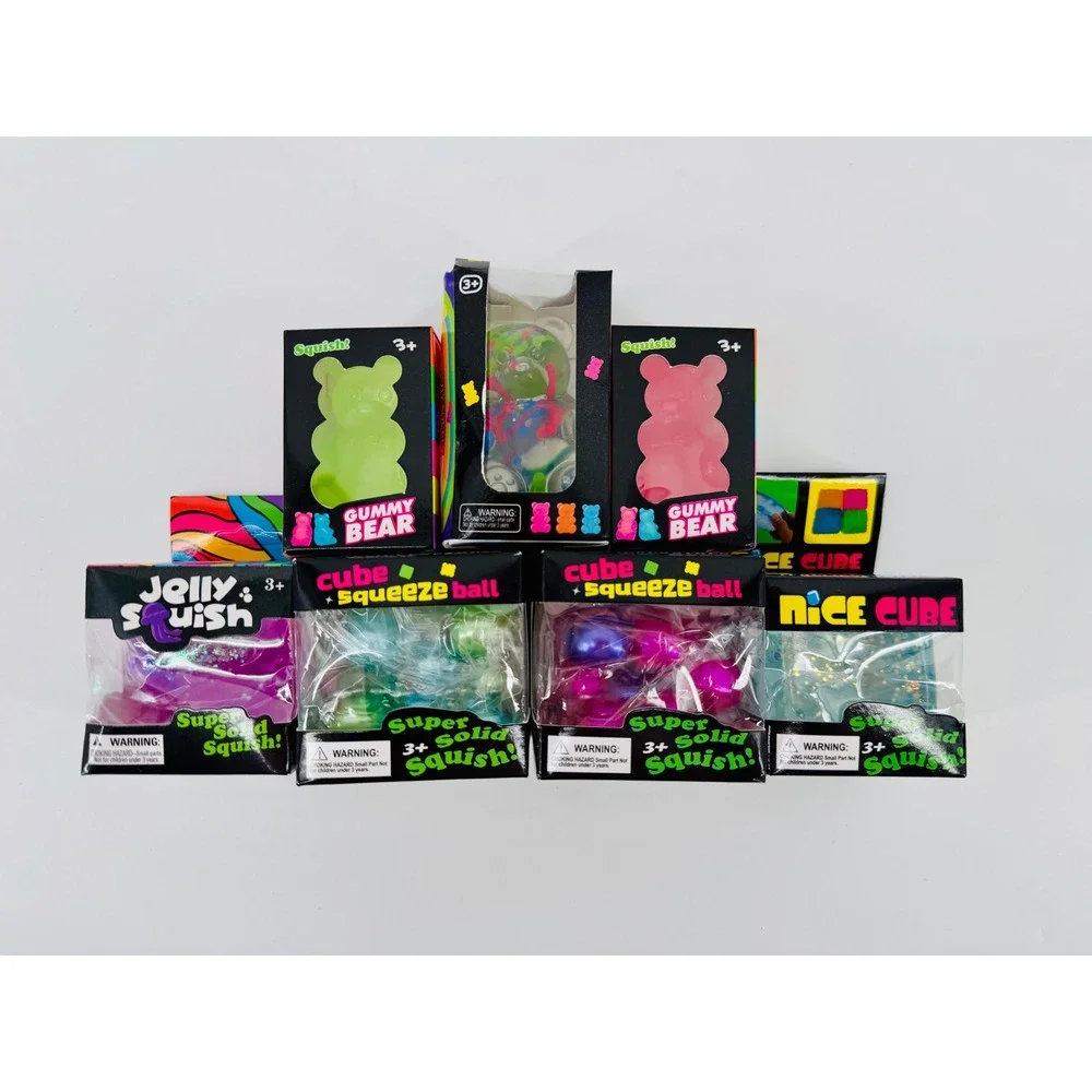 Toys | 7pc Super Solid Squish Sensory Toy Lot Gummy Bear Nice Cube ...